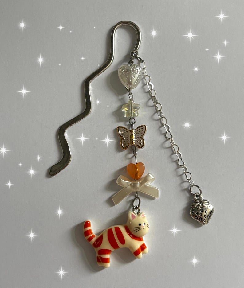 Cat Whimsical Beaded Bookmarks - Fairycore Maximalism Cottagecore ...
