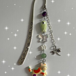 Cat Whimsical Beaded Bookmarks - Fairycore Maximalism Cottagecore ...