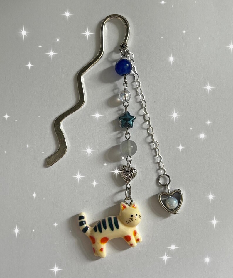 Cat Whimsical Beaded Bookmarks - Fairycore Maximalism Cottagecore ...