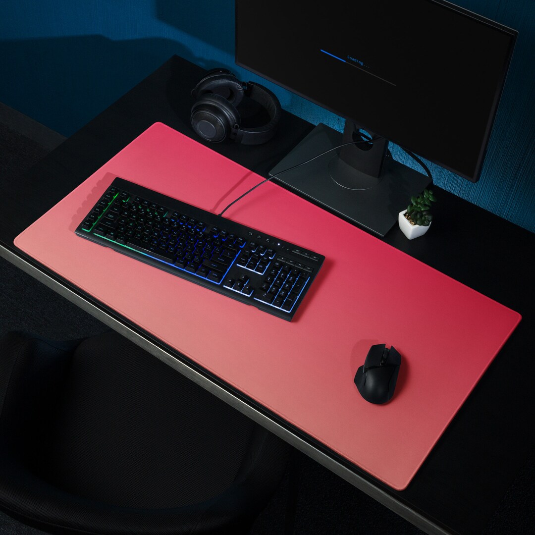 Gradient Gaming Mouse Pad, Red Peach Color, Cute Desk Mat Accessory ...