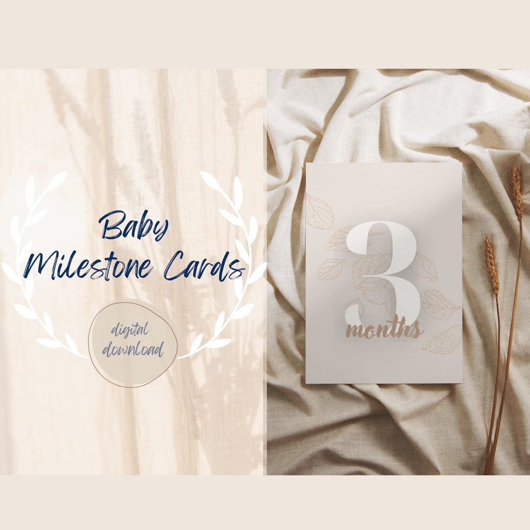 Printable Digital Baby Milestone Cards Newborn Journey Photoshoot Props ...