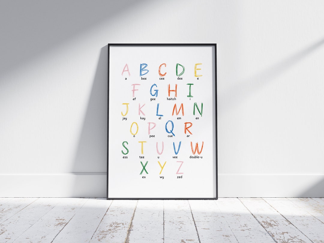 Rainbow Alphabet Chart, Class Room Wall Art, Educational Wall Art ...