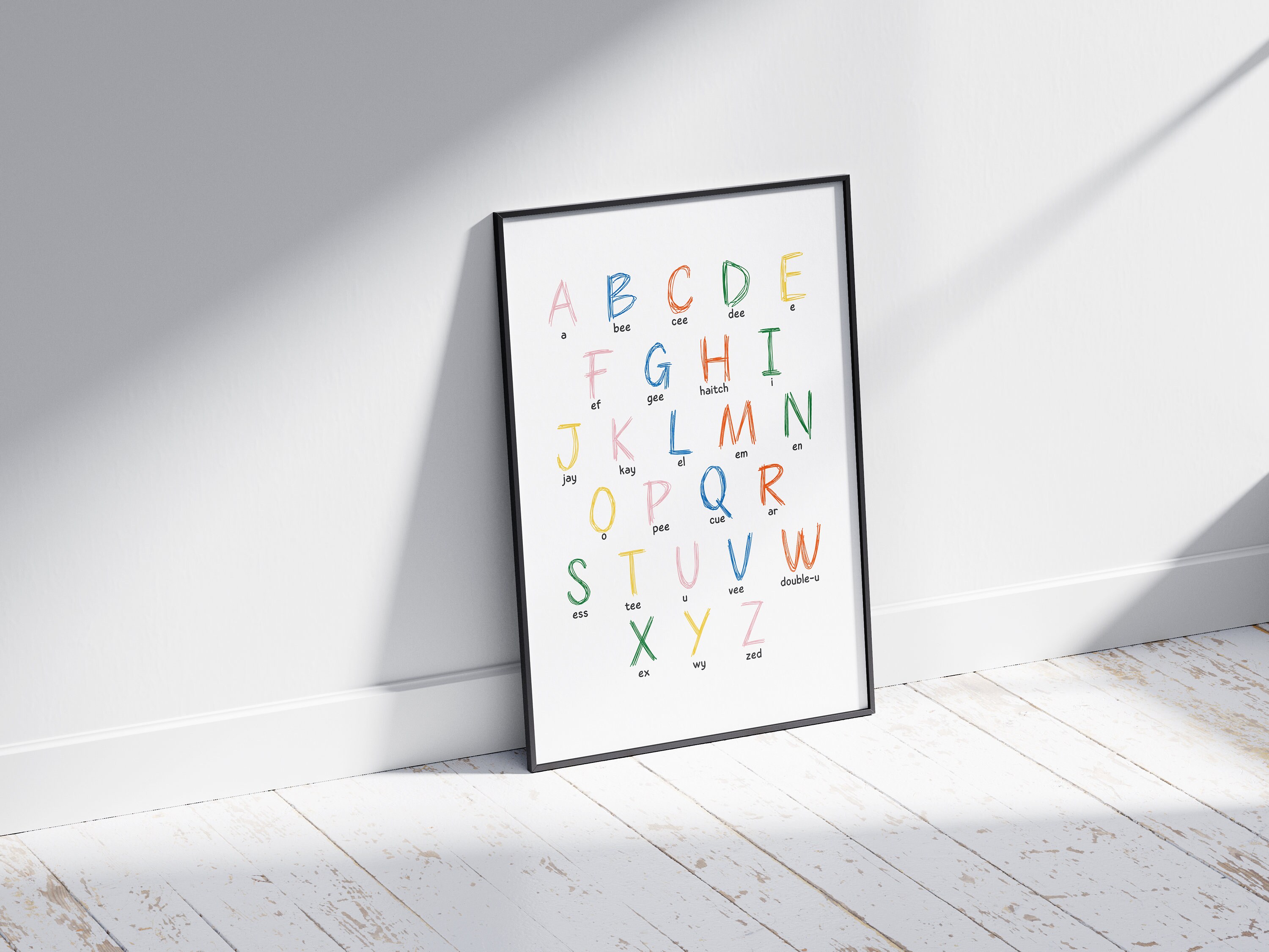 Rainbow Alphabet Chart, Class Room Wall Art, Educational Wall Art ...