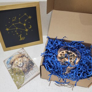 Leo Zodiac Wall Art Gilded Celestial Box Astrology Home Decor Personalized Zodiac Sign Gift ...