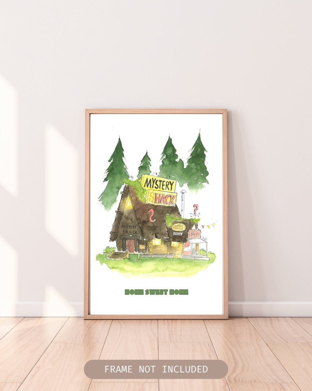 Gravity Falls Mystery Shack Watercolor Print home Sweet Home A5/A3 - Etsy