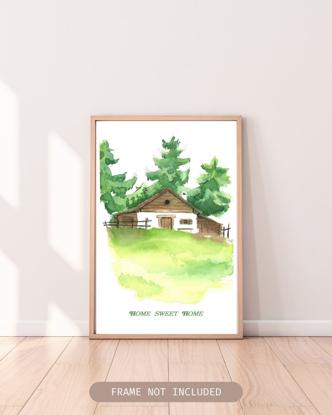 Heidi Watercolor Print home Sweet Home A5/A3 - Etsy