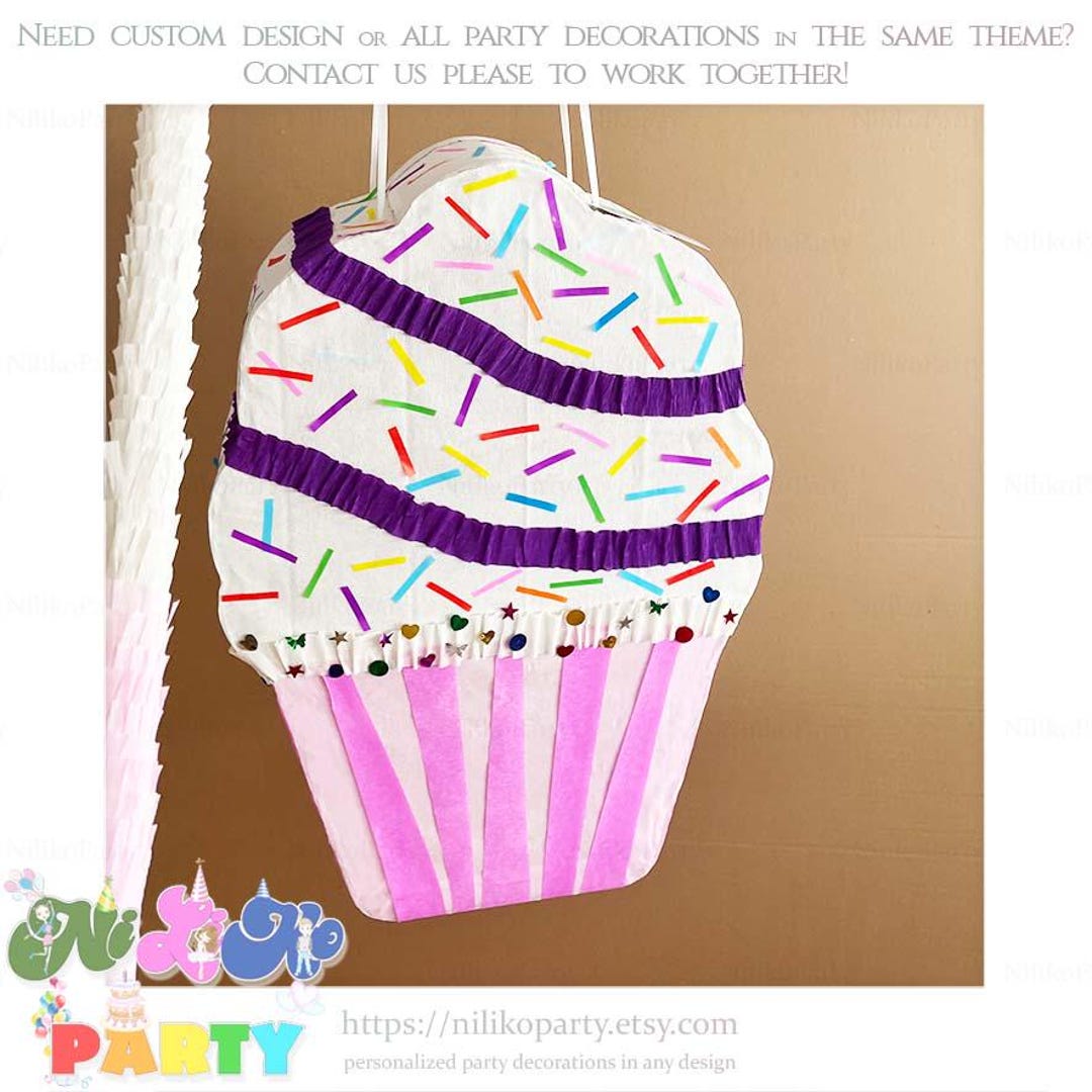 Cupcake Birthday Pinata Sweet Party Game Piñata Cake, Pinata for Kids ...