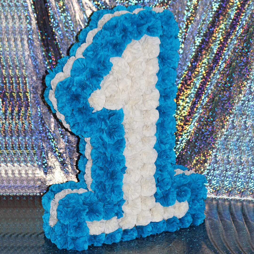 Custom Number Pinata, Pinata for Kids, Blue White Birthday Pinata, Boy ...