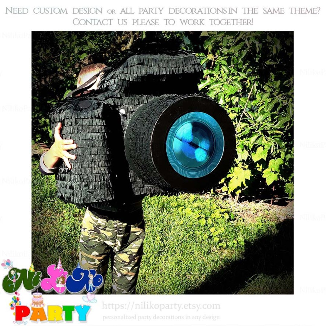 Pinata Camera, Pinata for Adults, Black Camera Birthday Pinata ...