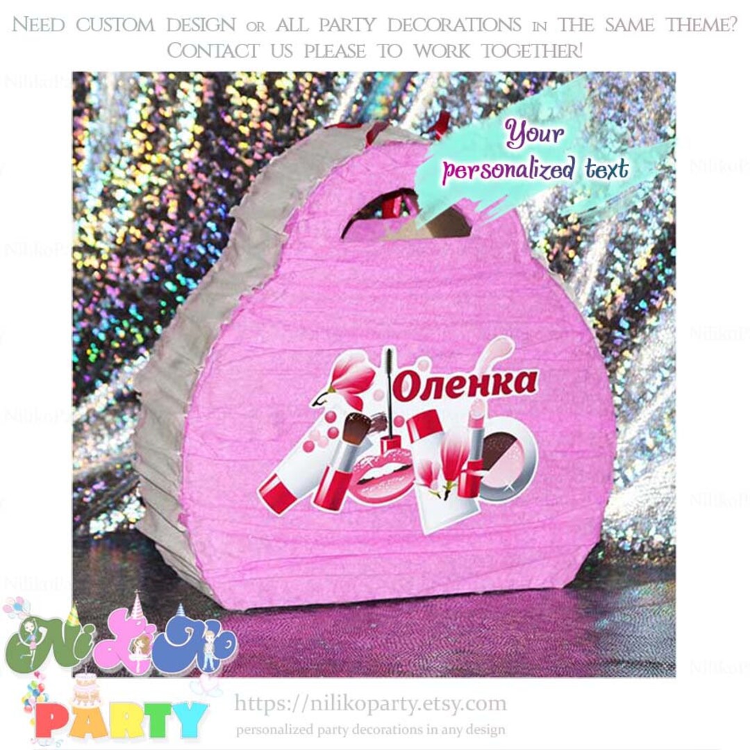 Makeup Pinata, Pinata Bag Purse, Custom Pinata, Pinata Kids Beauty Spa ...