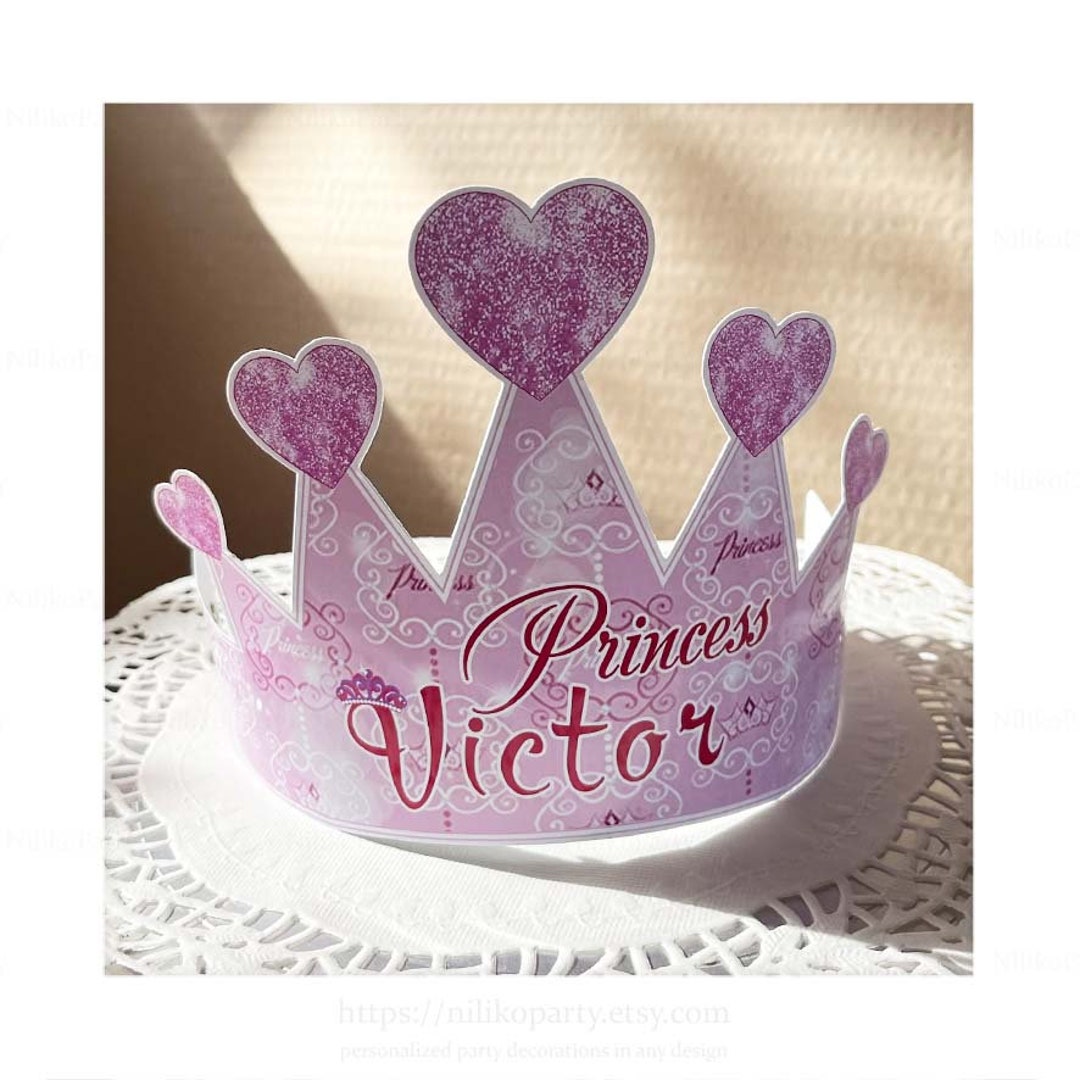 Name Crown Hat Birthday Tiara, Personalized Crown Birthday Favors Party ...