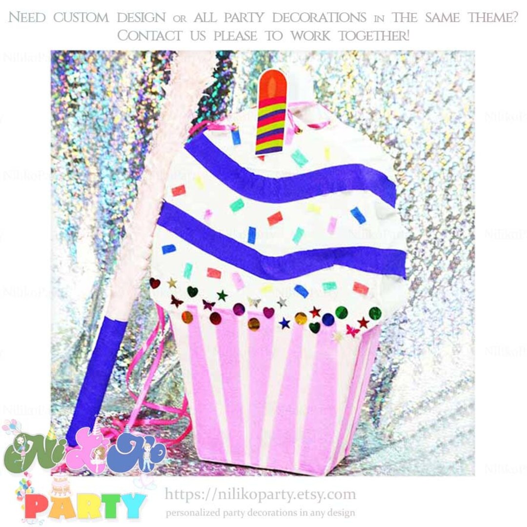 Cupcake Birthday Pinata, Sweet Party Game Pinata Cake, Pinata for Kids ...