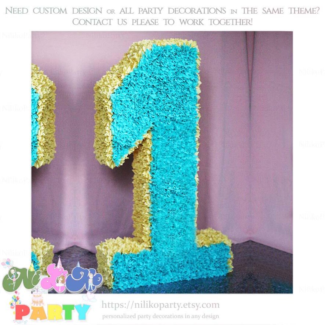 Custom Number Pinata, Centerpiece Birthday Pinata for Kids, Kids ...