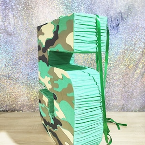 Custom Number Pinata, Pinata for Kids, Green Pink Flower Birthday ...