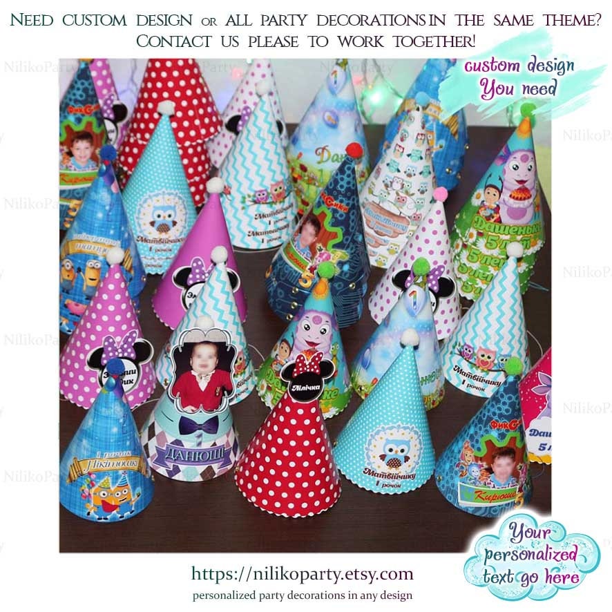 Custom Birthday Party Hats, Party Photo Hats, 1st Birthday Photo Hat ...