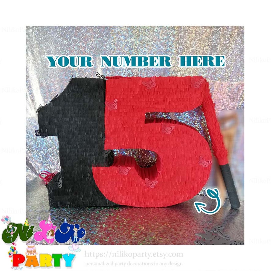 Custom Numbers Pinata, Pinata Number, Pinata for Adults, 15 Birthday ...