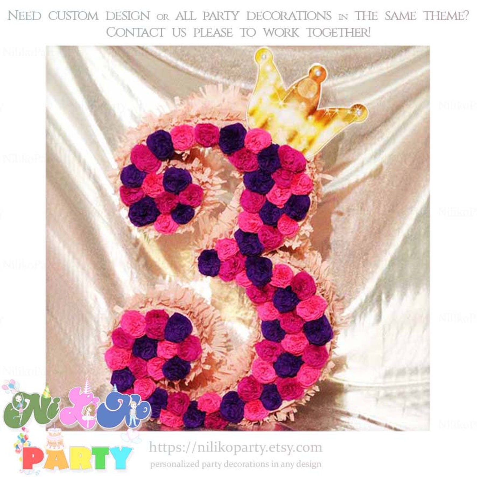 Number Pinata 3, Custom Birthday Pinata, Pinata for Kids, Pink Birthday ...