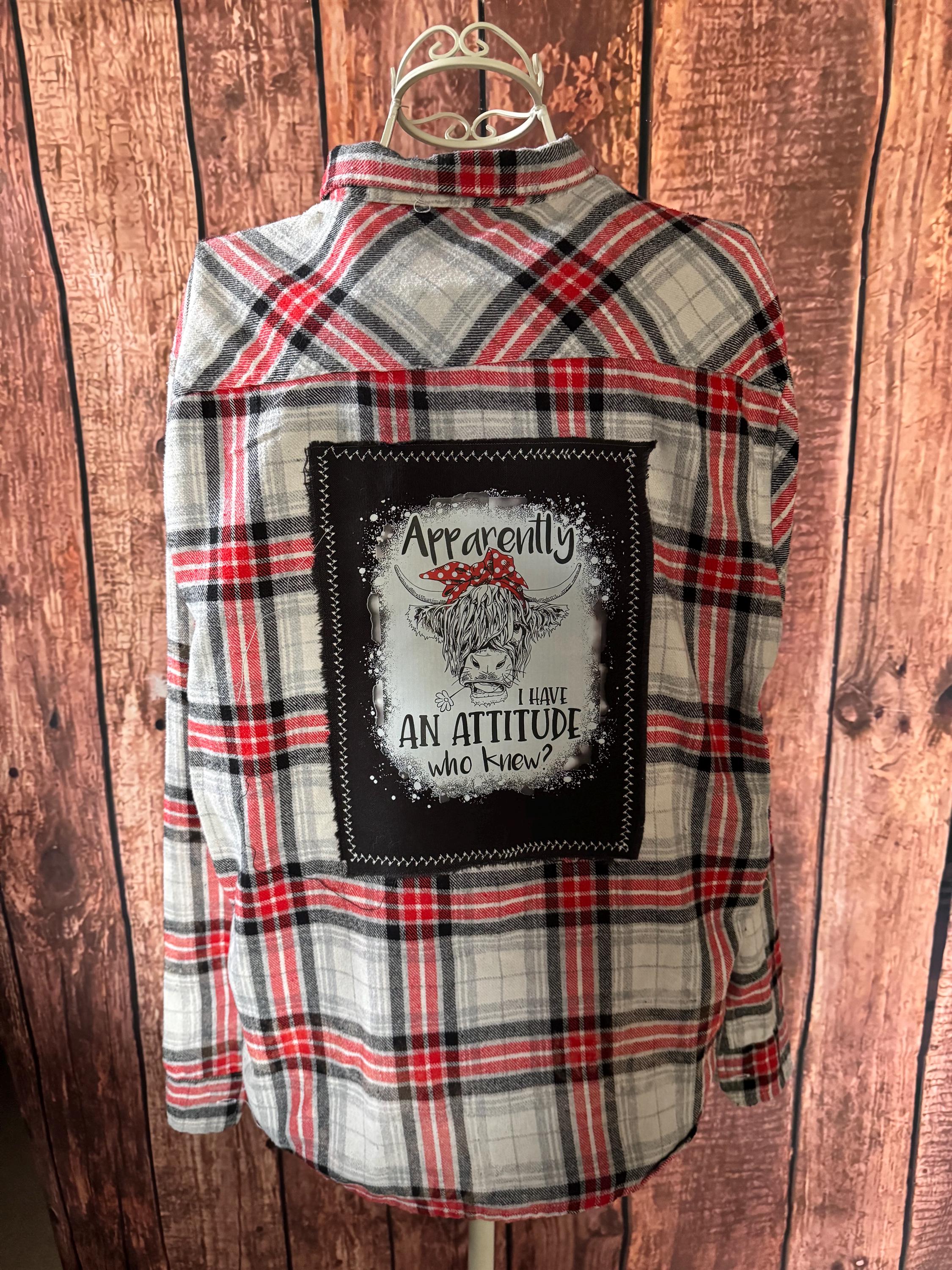 Stitched Patch Applique Bleached Flannel Shirt - Etsy