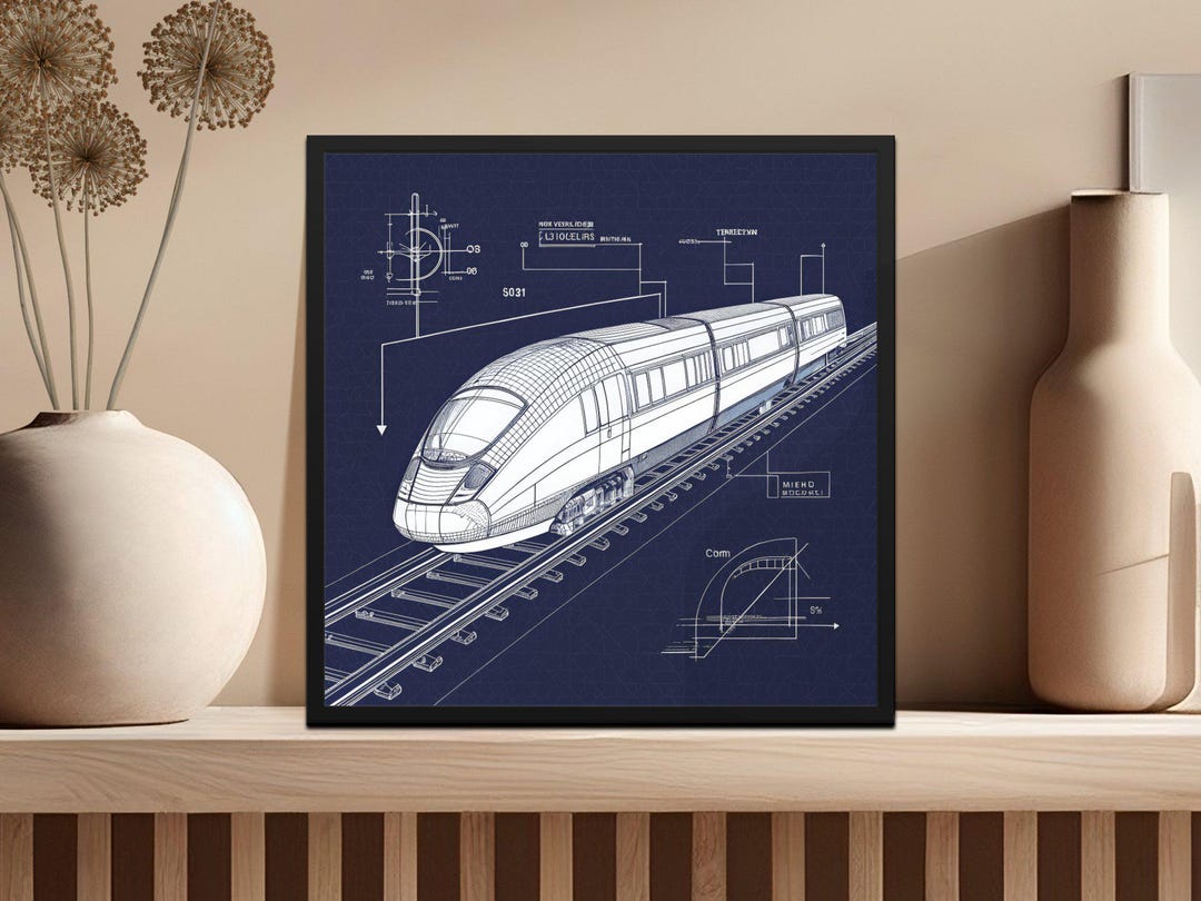Modern Train Blueprint, Digital Download, Instant Download, Pdf and Jpg ...