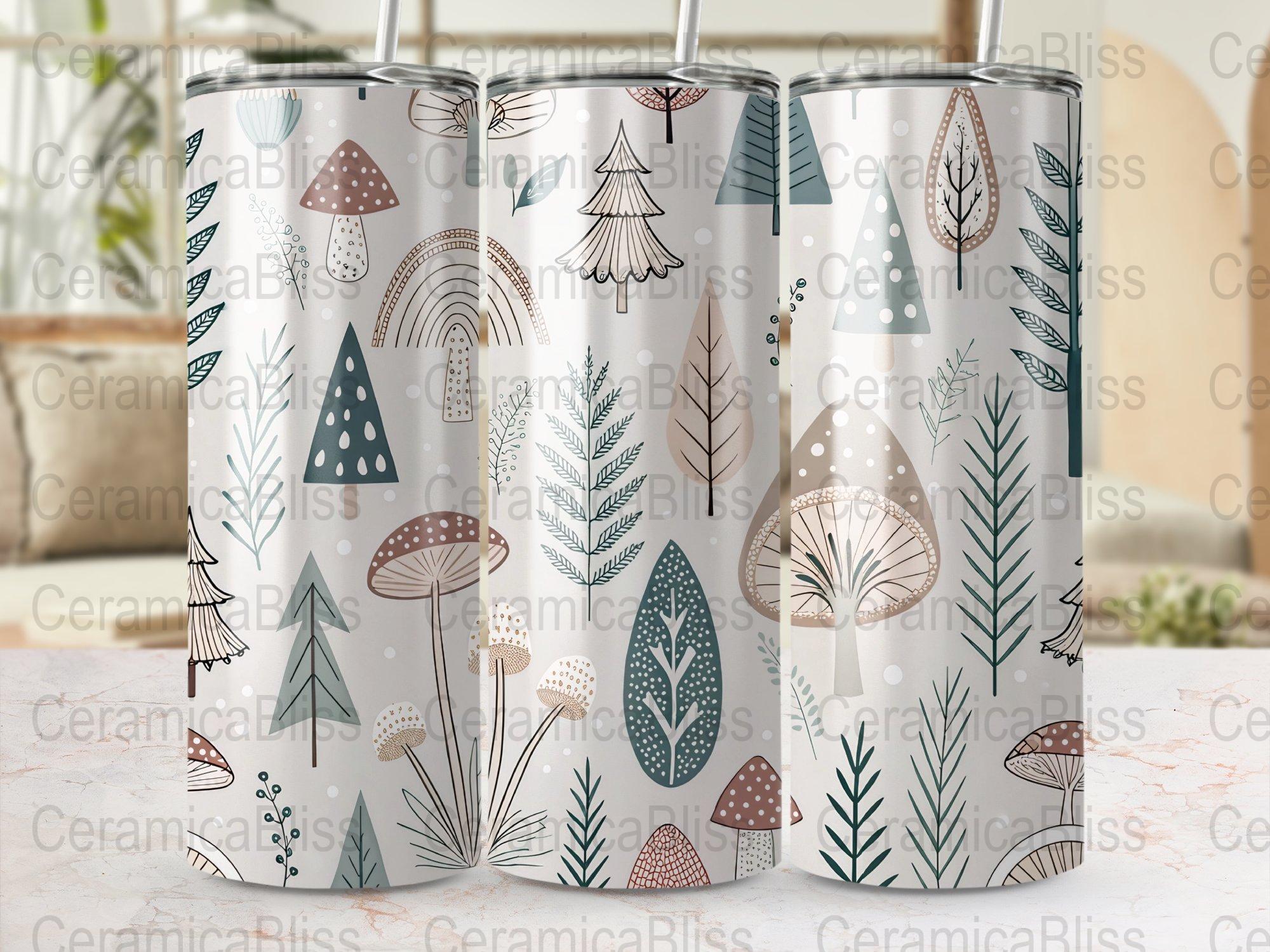 Cute Forest Theme Tumbler Wrap PNG, Adorable Nature Digital Design for ...