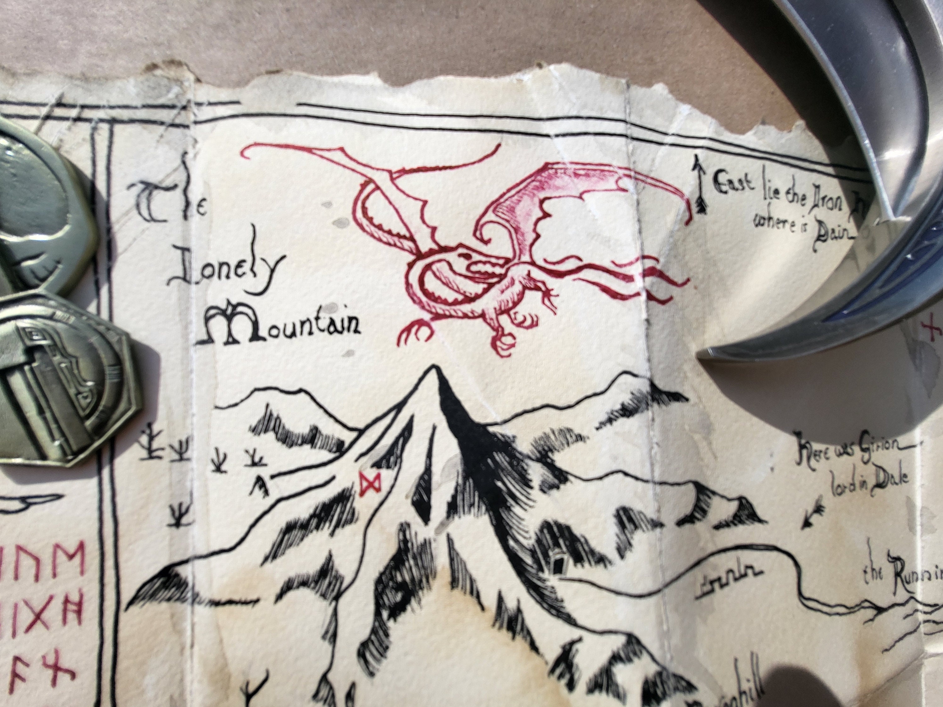 The Hobbit Thorin's Map Hand Drawn on ORIGINAL Paper - Etsy