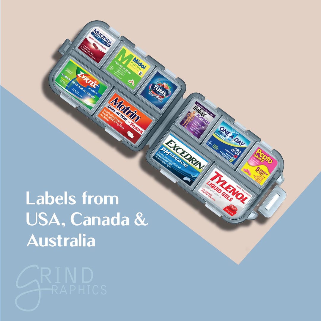 Pocket Pharmacy Labels: Pill Case Organizer (PDF File) - Etsy