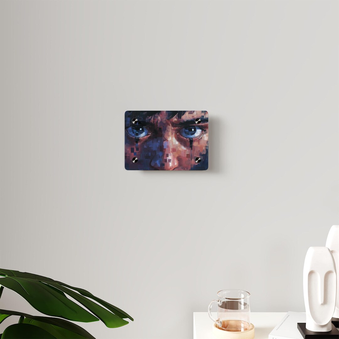 Acrylic Wall Art Panels "pixelated Tears Ii" Emotional Digital Art ...
