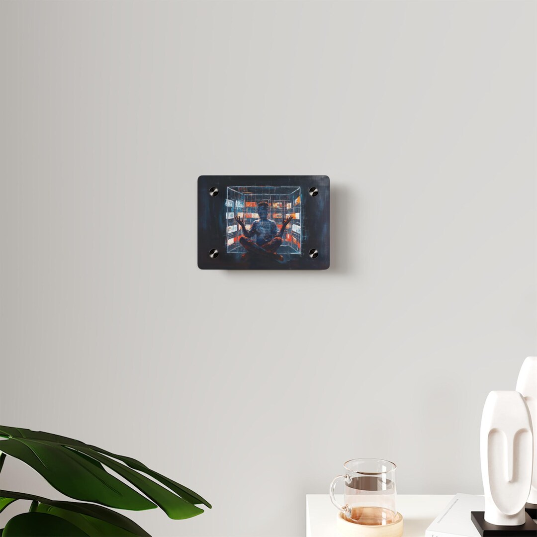 Pixel Cage Acrylic Wall Art: Surreal Tech Home Decor - Etsy