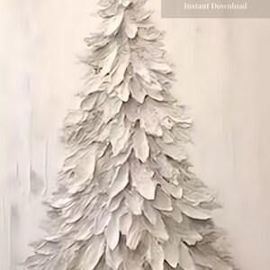 White Textured Christmas Tree Wall Art • Scandinavian Holiday Decor ...