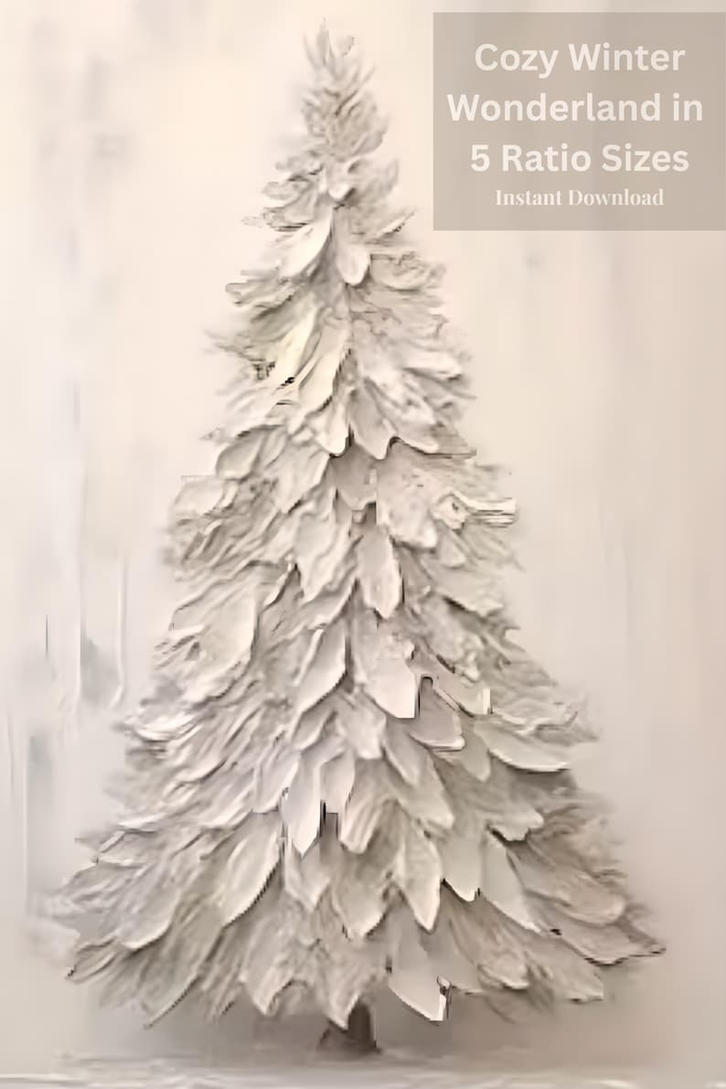 White Textured Christmas Tree Wall Art • Scandinavian Holiday Decor ...