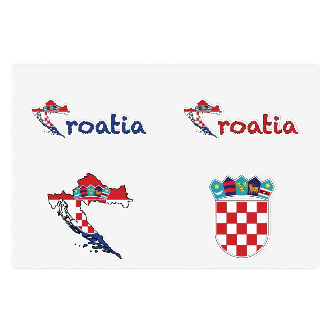 Croatia Themed Sticker Sheet, Patriotic Decal Set, Water-resistant ...