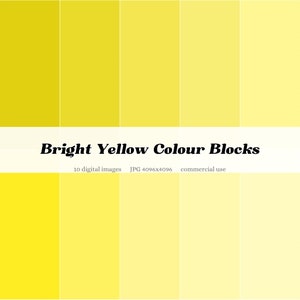 Bright Yellow Full Solid Colour Block Digital Paper Neon Light Pastel ...