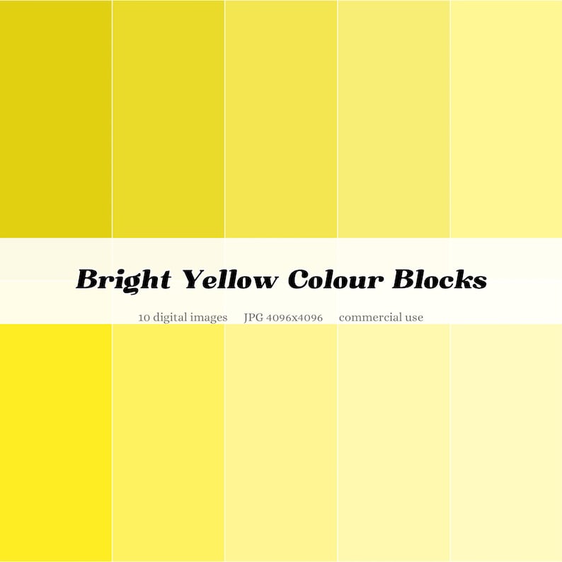 Bright Yellow Full Solid Colour Block Digital Paper Neon Light Pastel ...