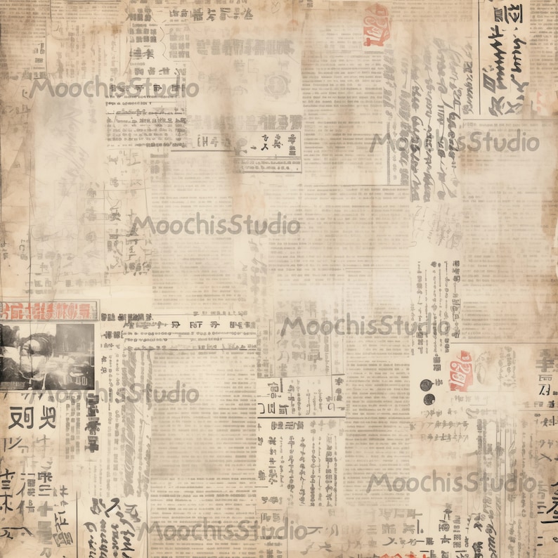 Vintage Japanese Newspapers Old Papers Antique Calligraphy Hieroglyphs ...