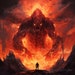 Fire Monster Scenery Digital Paper Overlay Clipart Background Woods ...