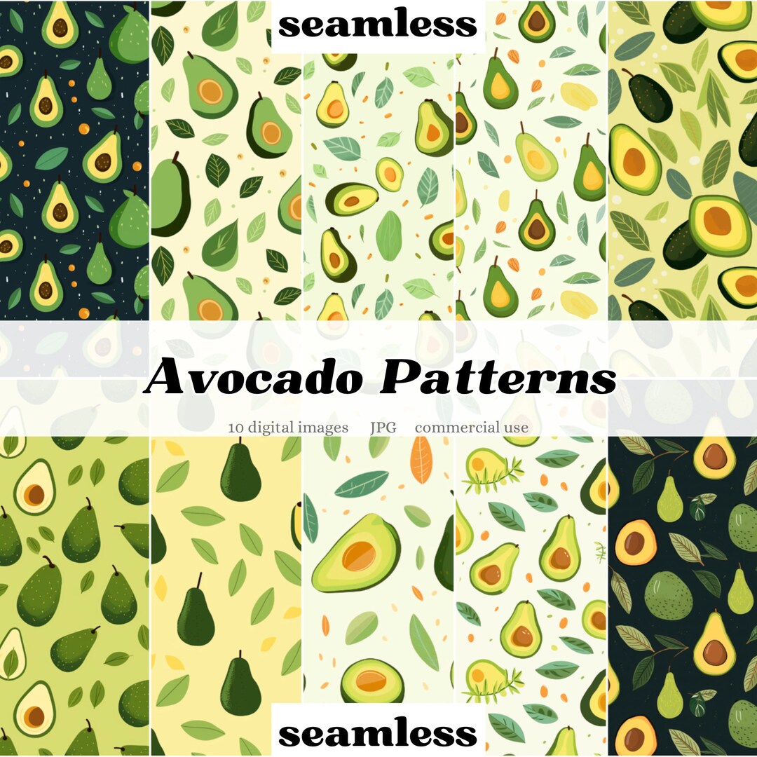 Avocado Patterns Random Mix Seamless Simple Gentle Cartoon Doodle ...