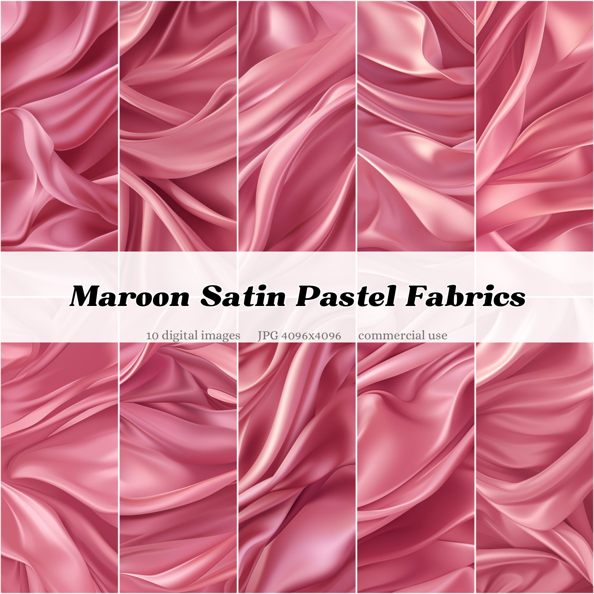 Maroon Pastel Satin Fabrics Texture Bundle Red Brown Digital Overlay ...