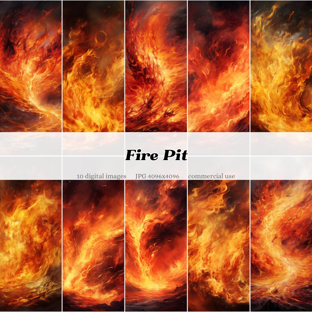 Fire Pit Scenery Digital Paper Overlay Clipart Background Woods Trees ...
