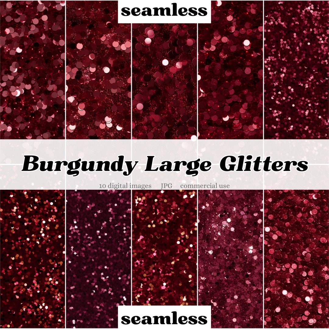 Burgundy Large Glitter Sparkles Shimmer Seamless Pattern Digital ...