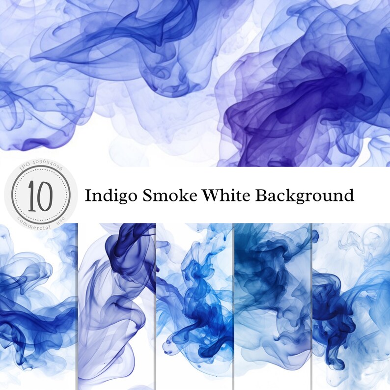 Indigo Smoke White Background Digital Paper Blue Purple JPG Textures ...