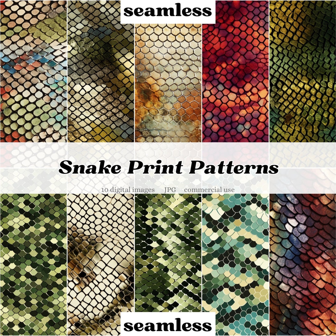 Snake Animal Print Patterns Animals Furs Skins Hides Feathers Digital ...