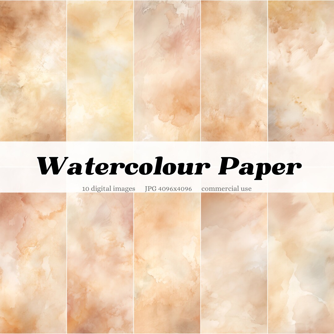 Neutral Watercolour Paper Textures Digital Overlay Clipart Scrapbook ...