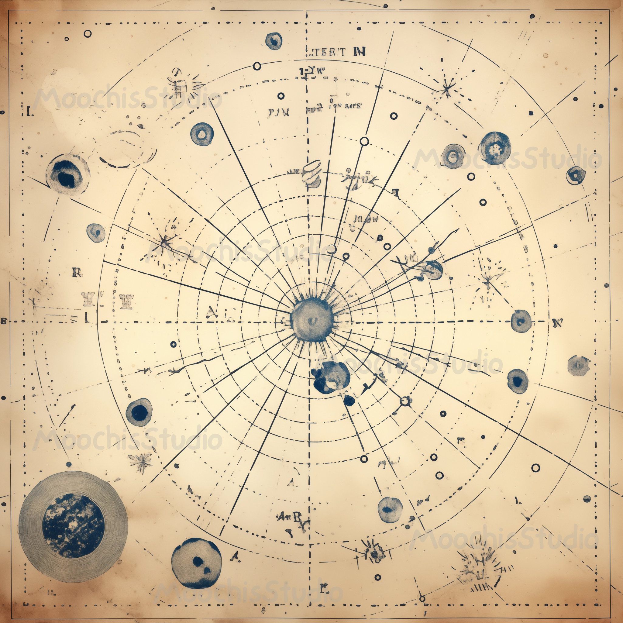 Light Blue Vintage Star Maps Digital Paper Antique Constellation ...