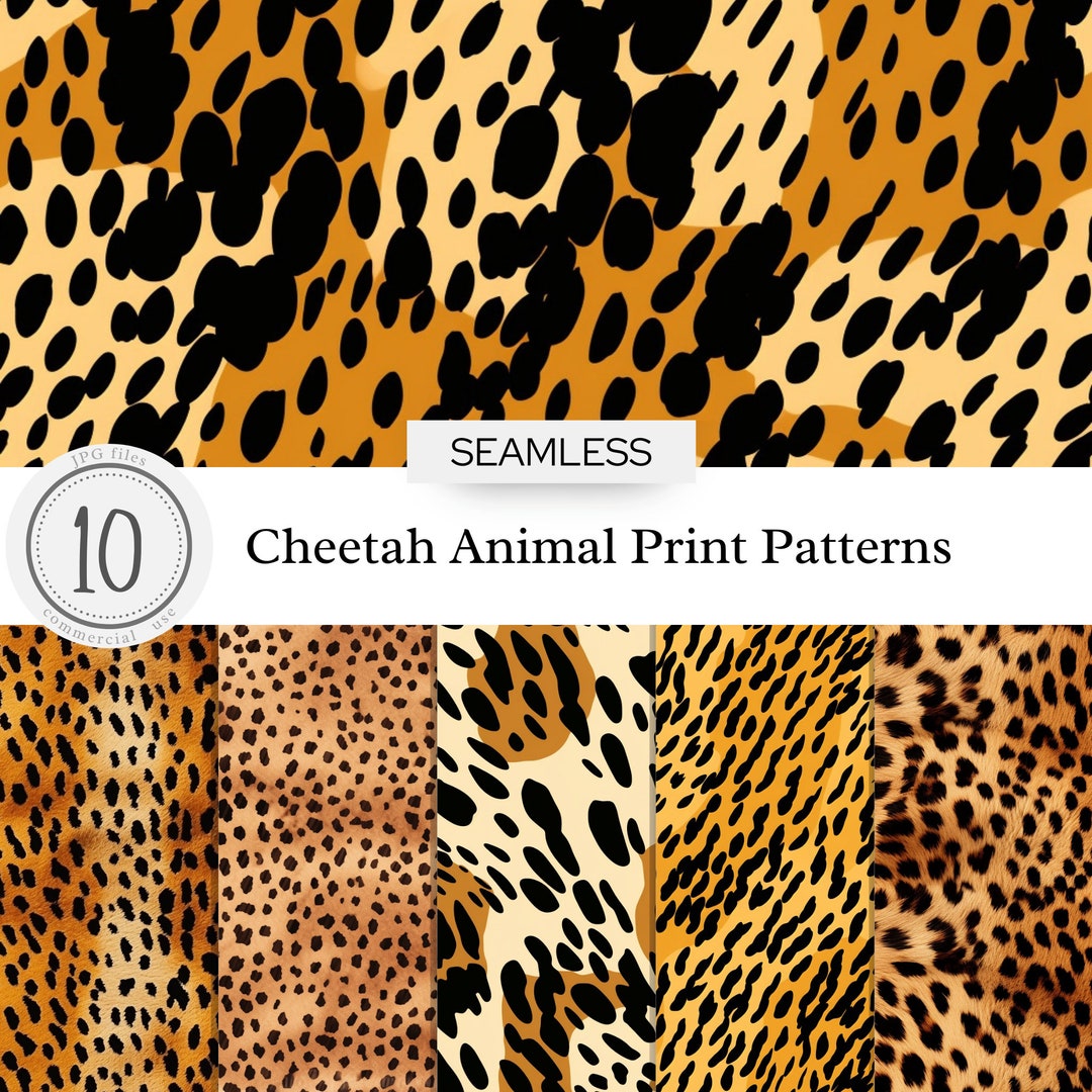 Cheetah Print Seamless Patterns Animals Furs, Skins, Hides Digital ...