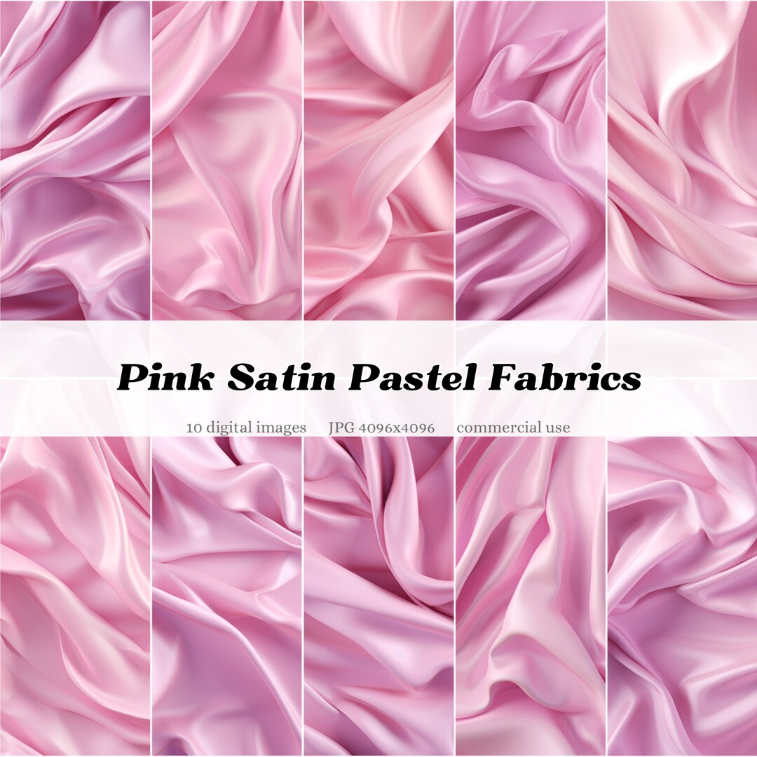 Pink Pastel Satin Fabrics Texture Bundle Digital Overlay Clipart ...