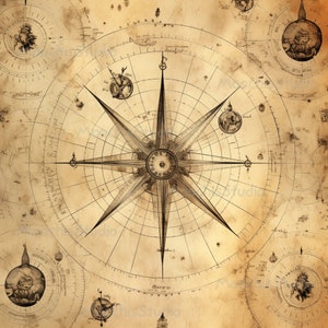 Centred Vintage Star Maps Digital Paper Antique Constellation Celestial ...