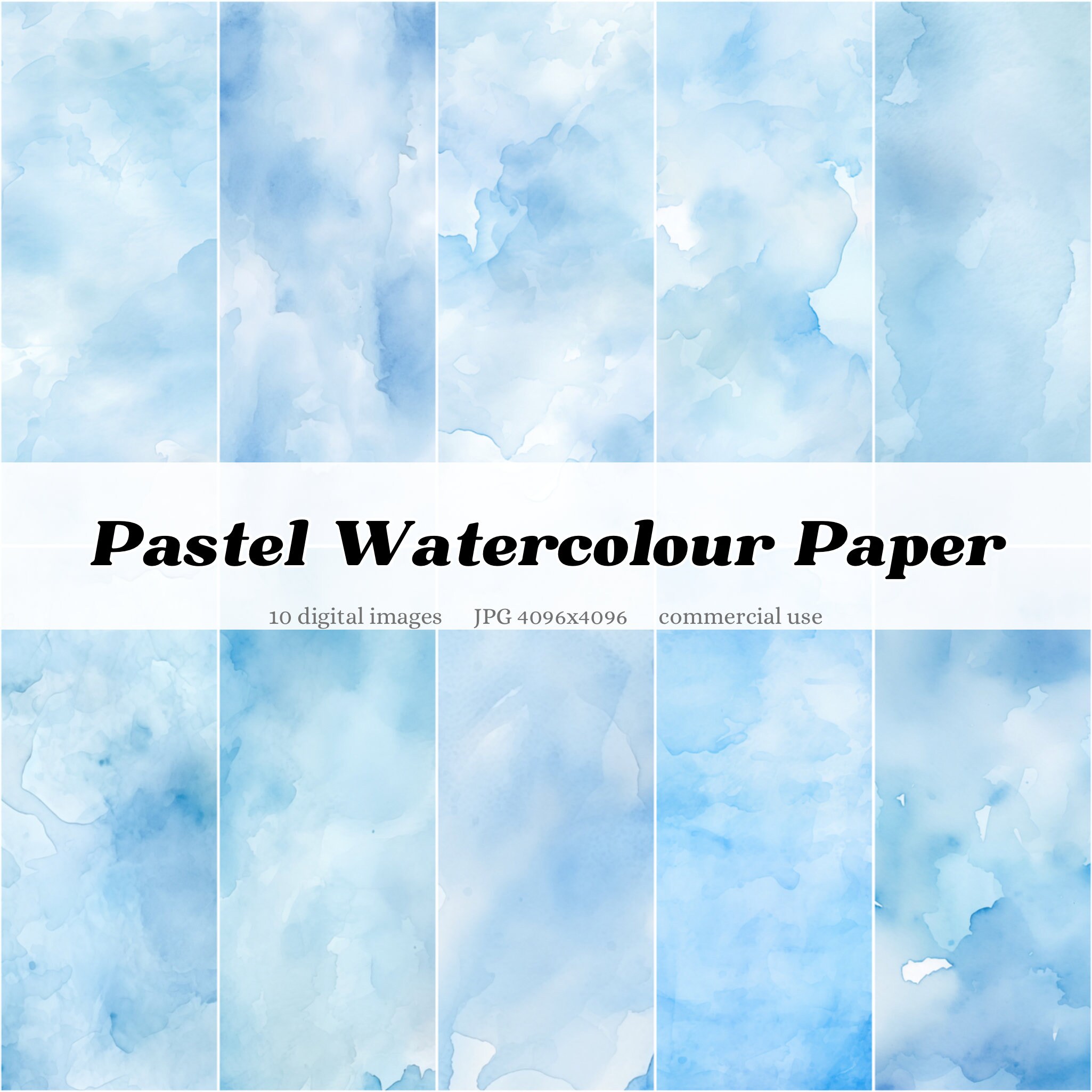 Pastel Blue Watercolour Paper Texture Digital Overlay Clipart Scrapbook ...