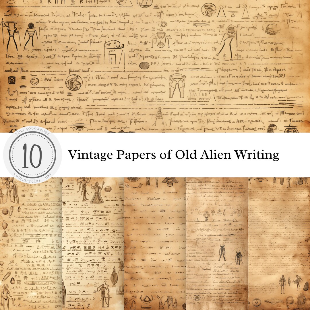 Old Alien Ancient Writing Vintage Text Imitation Papers Antique Old ...