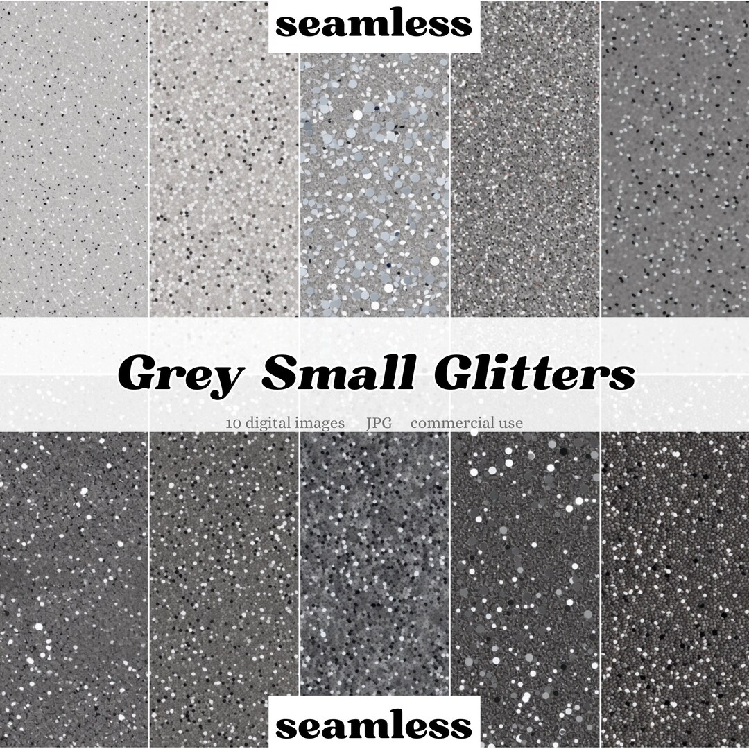 Grey Small Glitter Sparkles Shimmer Seamless Pattern Digital Graphic ...