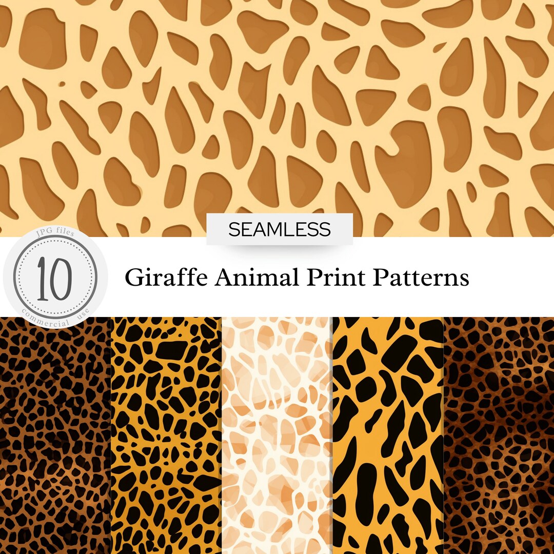 Giraffe Print Seamless Patterns Animals Furs Skins Hides Feathers ...